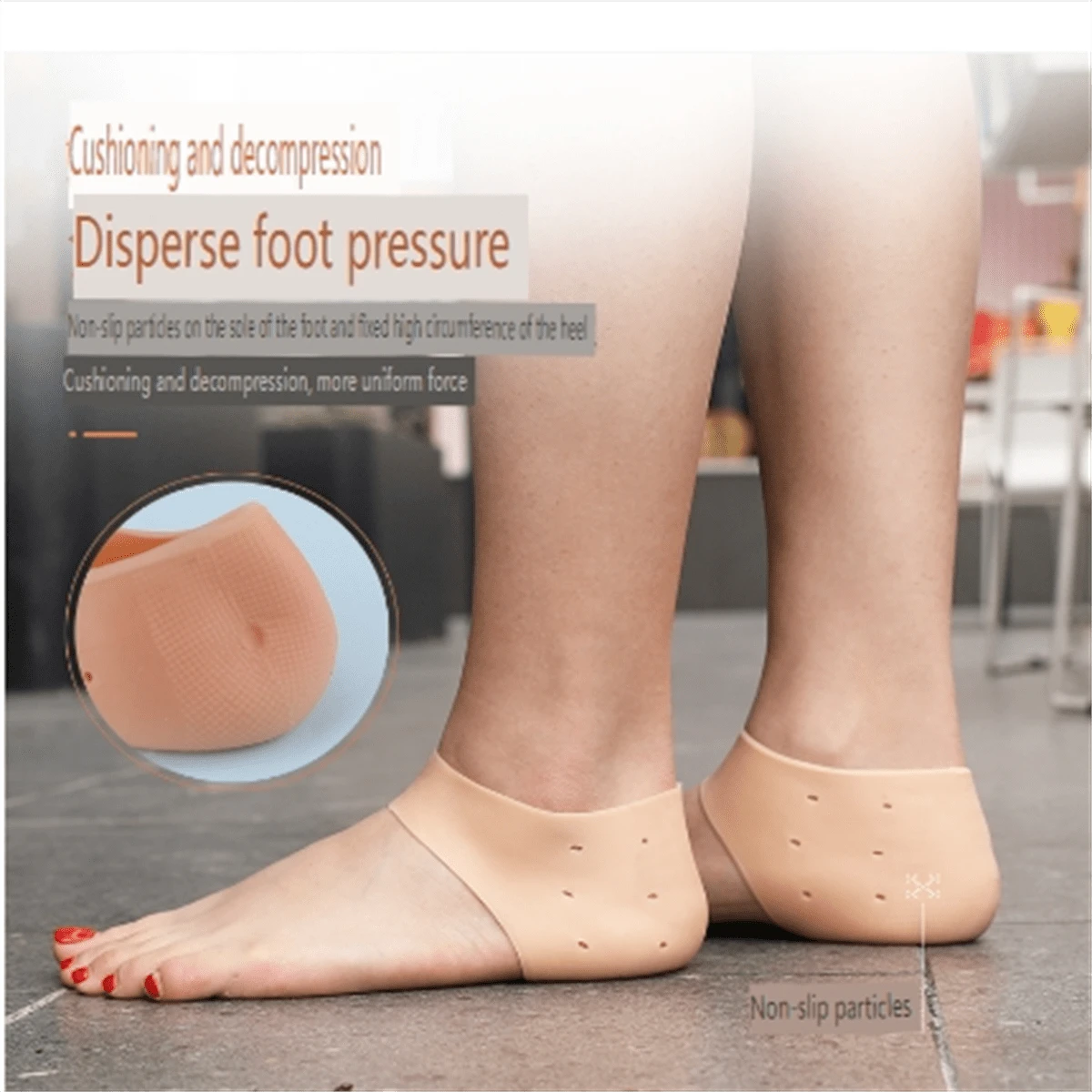 Silicone Heel Protector Relieves Heel Pain. Unisex Heel Crack-Proof ...