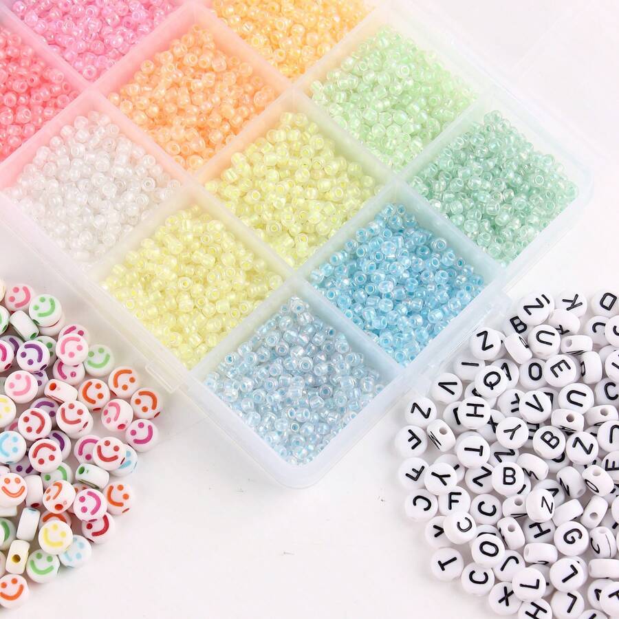 5800 Pcs AAA Advanced 3mm Luminous Seed Bead Set Acrylic Letter Bead ...