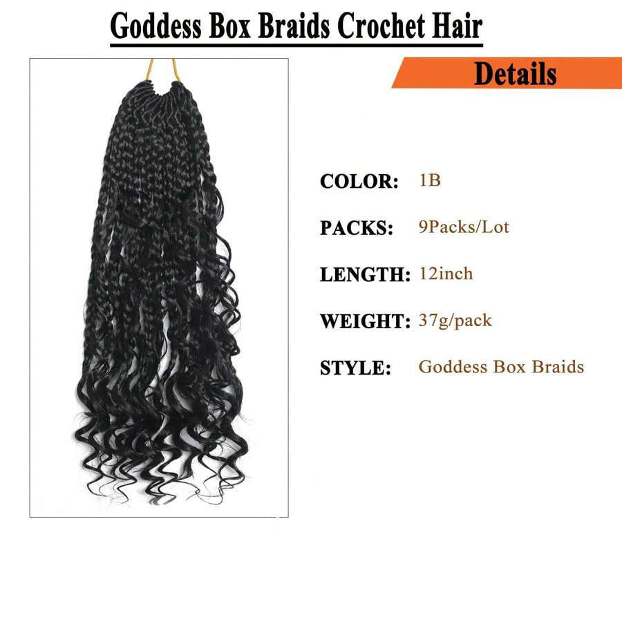 12 Inch 9 Packs Goddess Box Braids Crochet Hair For Women,3X Crochet ...
