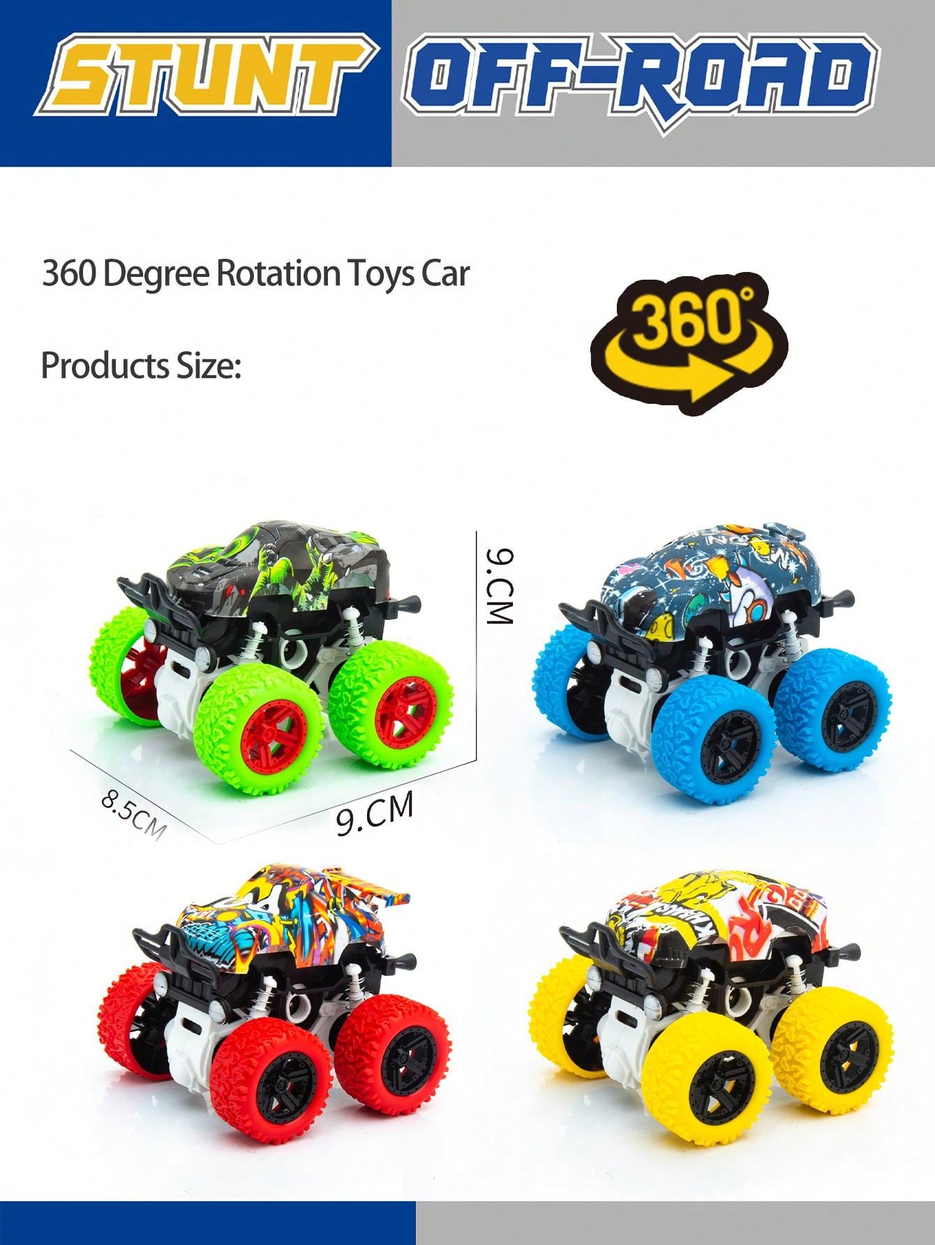 1pc Inertia 4wd Off-Road Car Model, Resistant To Falling, Rotates 360 ...