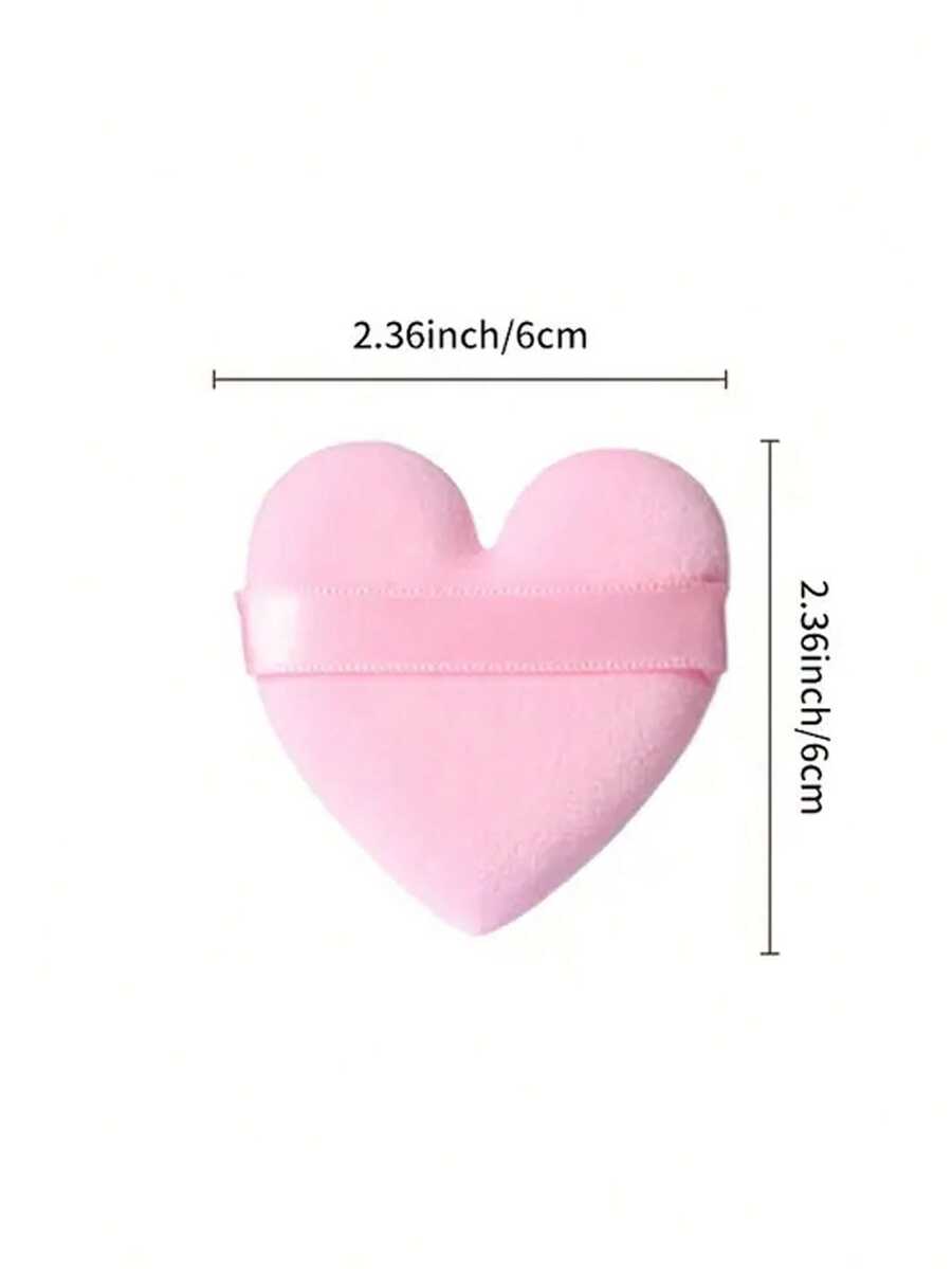 8pcs Heart-Shaped Velvet Powder Puff, Designed For Contouring, Eye Area ...