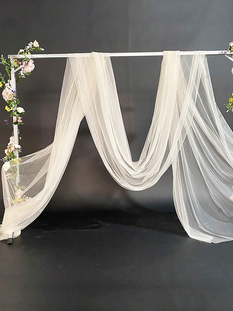 1pc-200*160cm Champagne-Colored Sheer Backdrop Curtain For Wedding ...
