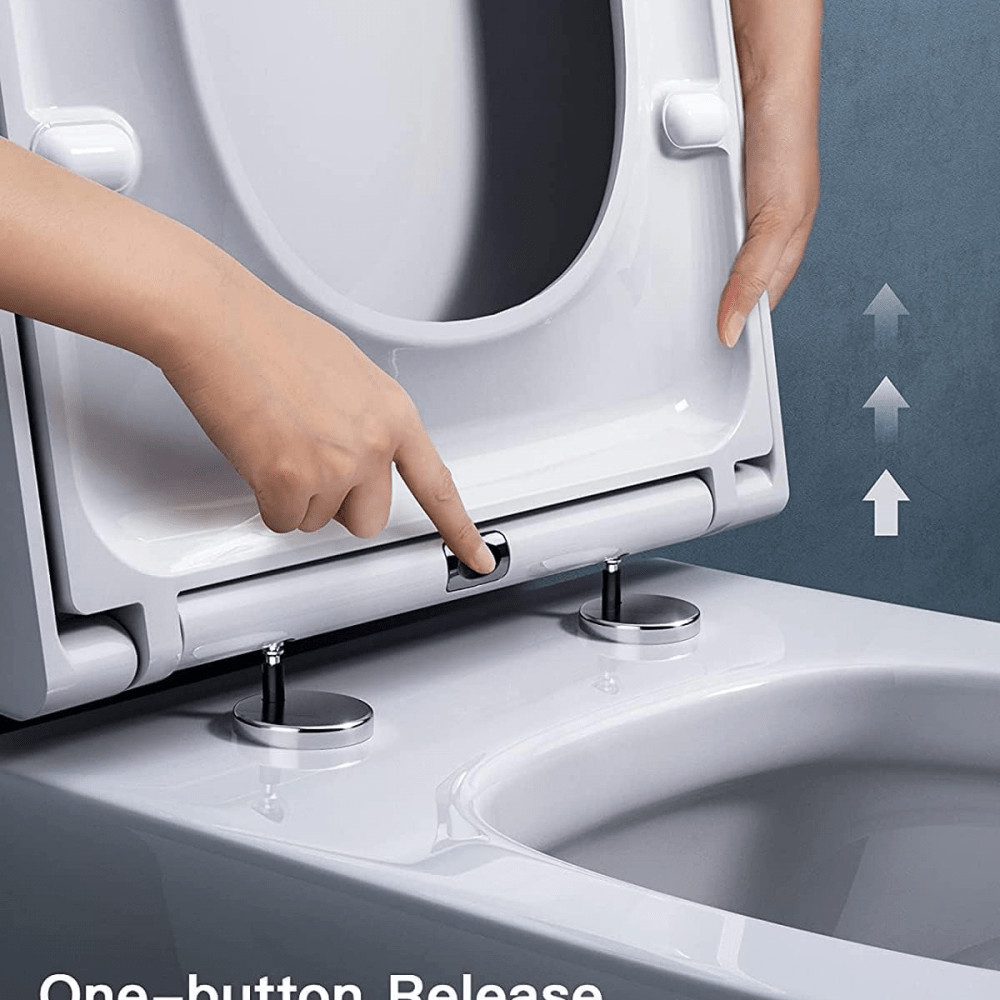 D/U Shape Soft Close Toilet Seat With Quick Release, Simple Top Fixing ...