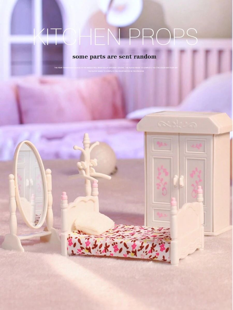 1pc Girls' 1:12 Scale Bedroom Diy Toy With Miniature Furniture, Ideal ...