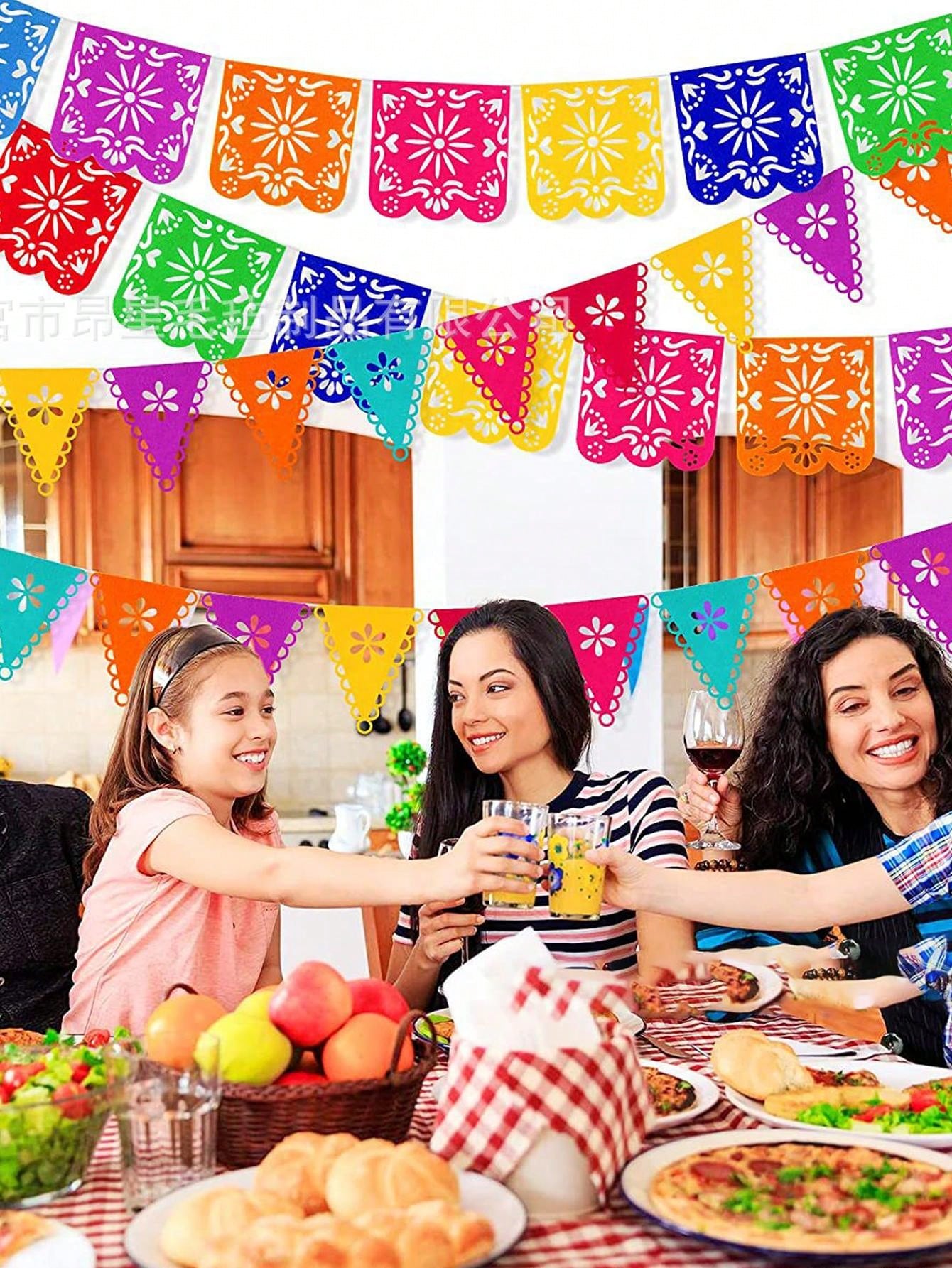 Mexican Flag Pinata Themed Party Felt Banner With Colorful Cutout ...