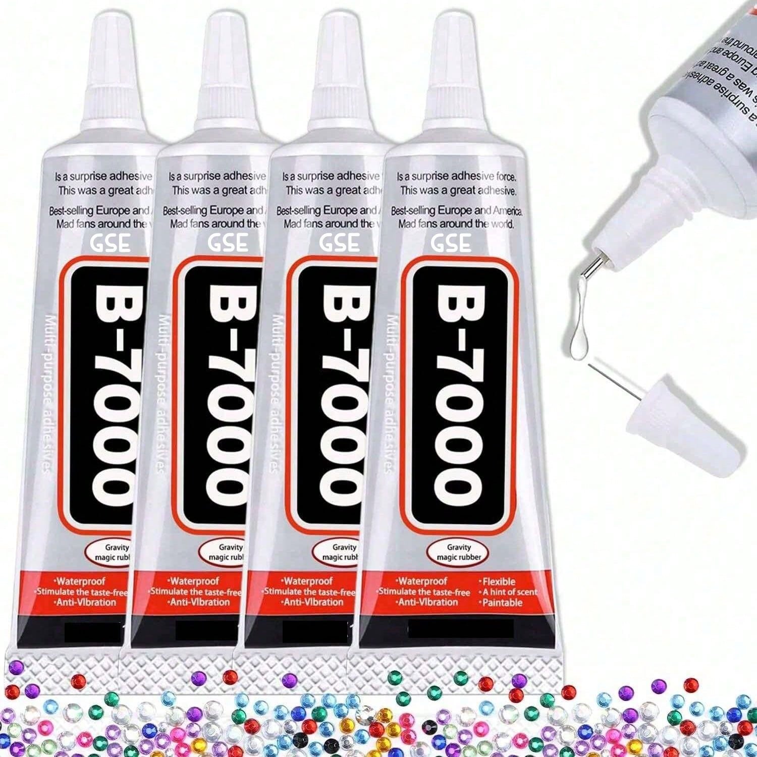 4*50ml B7000 Craft Glue For Jewelry Making - Multi-Function B-7000 Super Adhesive Glues Liquid ...