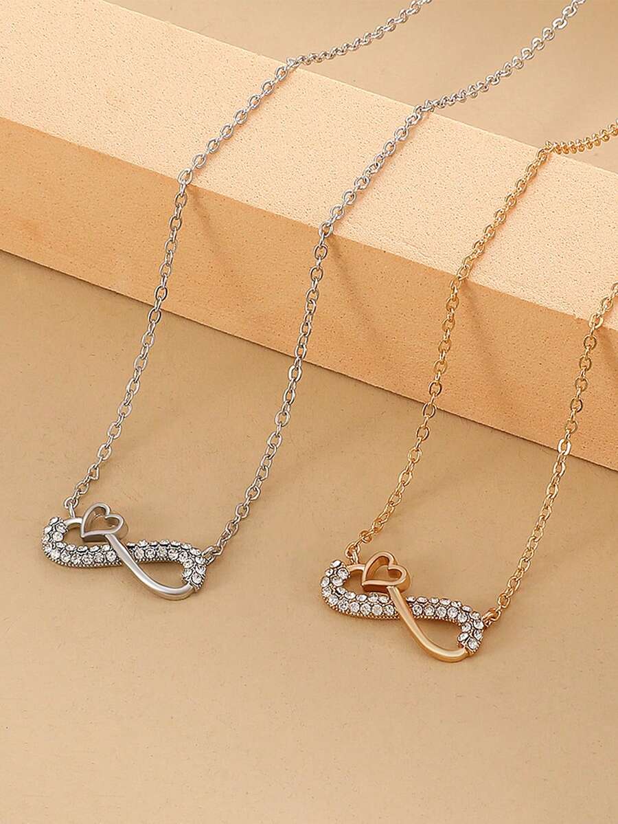 1pc Simple Infinity & Heart Symbol Decor Women's Chain Necklace | SHEIN EUR