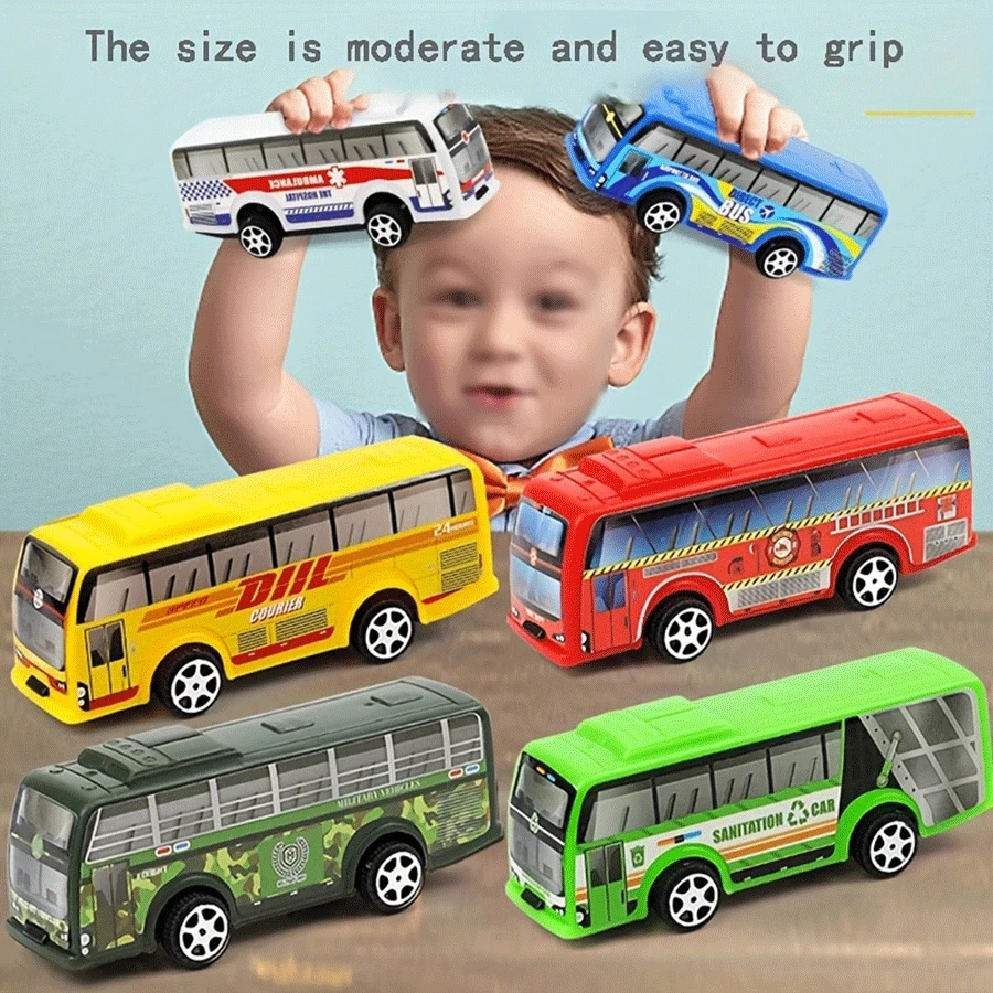 2pcs Mini Bus Toys For Kids, Random Colors,Tractor,Car,Tayo Bus Toys ...