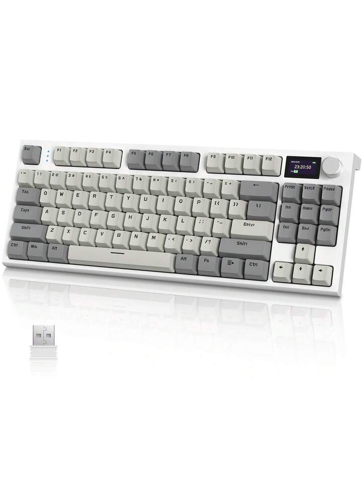 RK86 RGB 75% Wireless Gasket Mechanical Keyboard,Triple Mode Blue Bud 5 ...