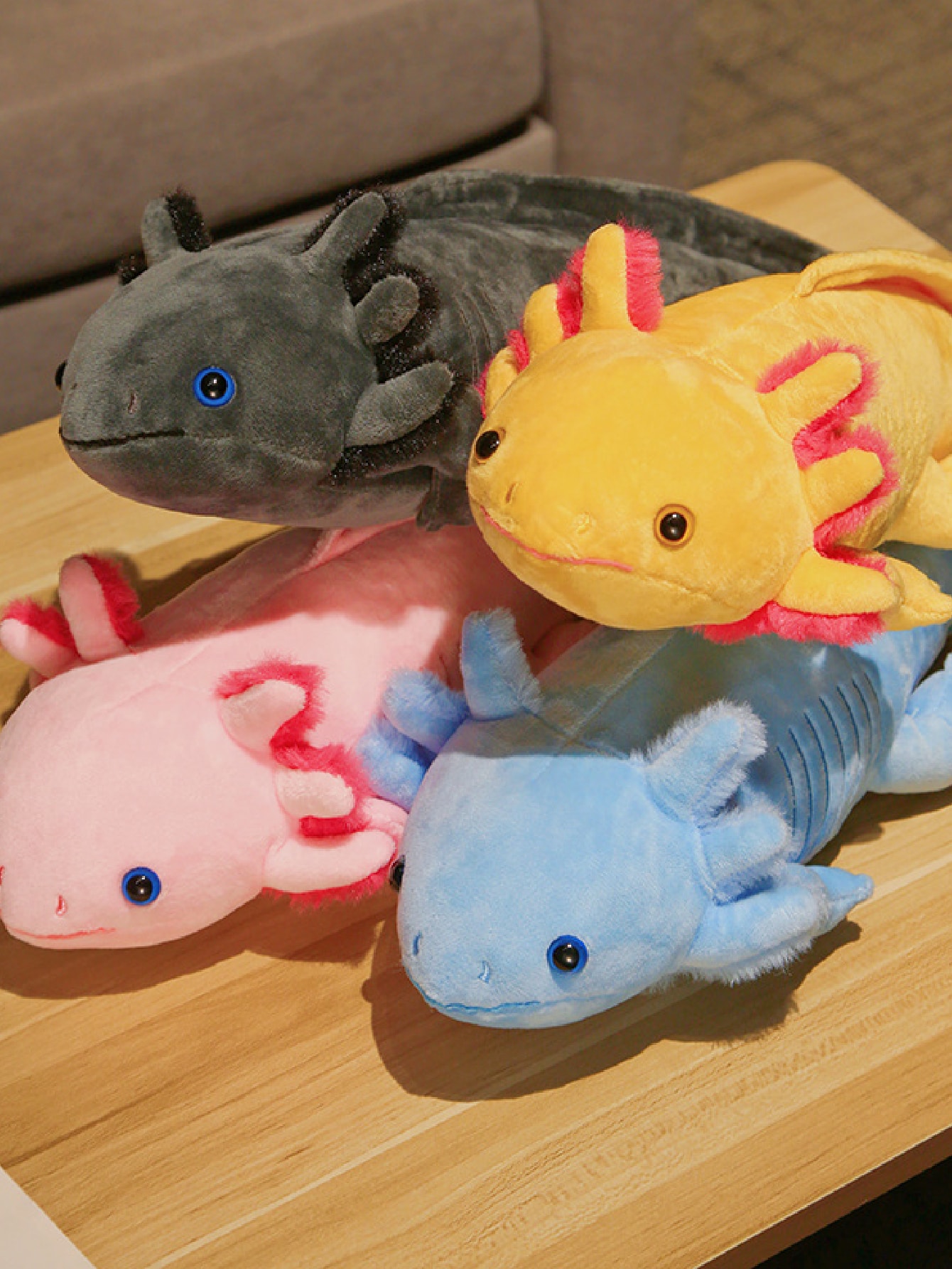 Cute Axolotl Plush, Soft Stuffed Animal Salamander Plush Pillow, Kawaii ...