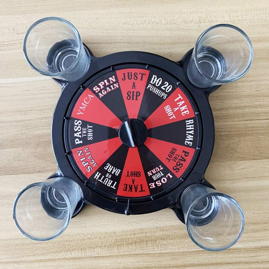 1 Set Russian Lucky Roulette Alcohol Games Prop With 1pc Roulette Wheel ...
