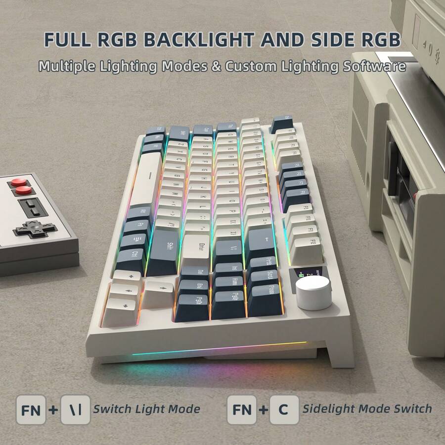 ATTACK SHARK RK86 RGB 75% Wireless Gasket Mechanical Keyboard, Triple ...