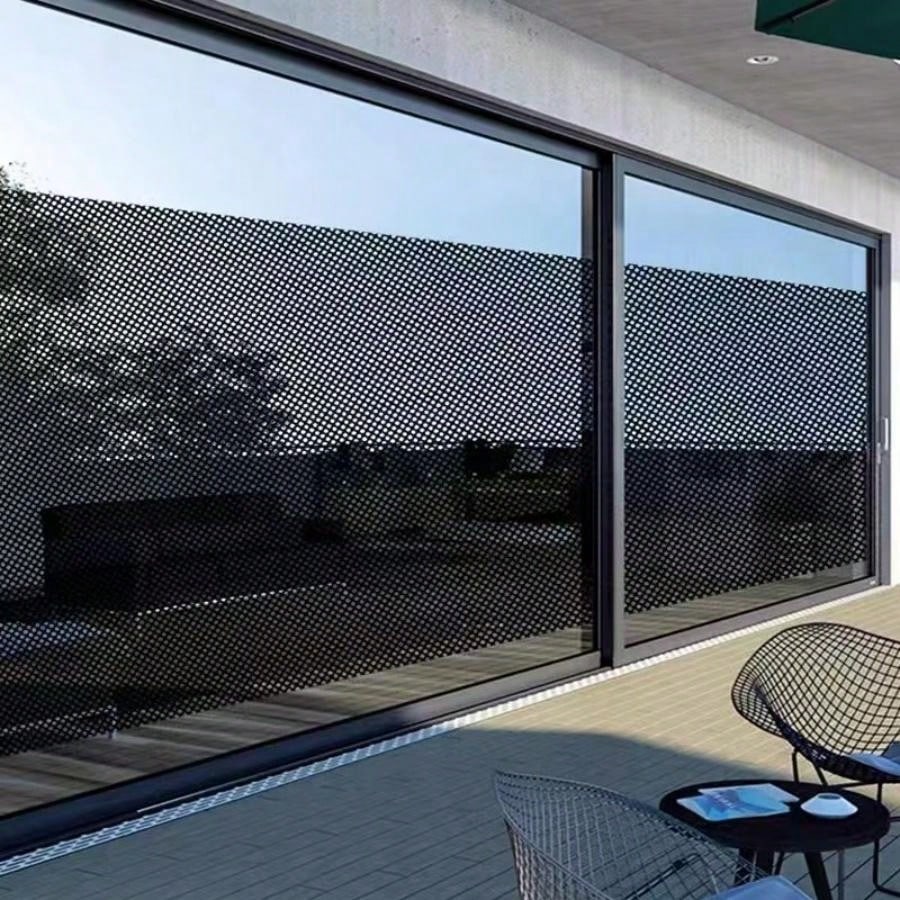 1 Roll Black Glass Film, Grid Pet Material Heat Insulation Light ...