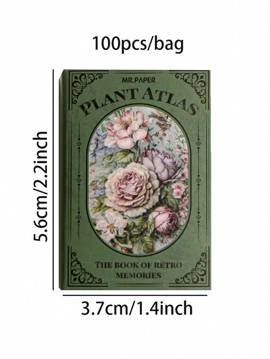 1pc Dual Material Journal Notebook With 50 Retro Mini Sheets Of ...