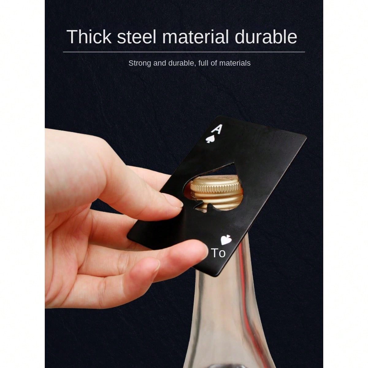 1pc Diy Credit Card Shaped Ace Of Spades Bottle Opener, Stainless Steel ...