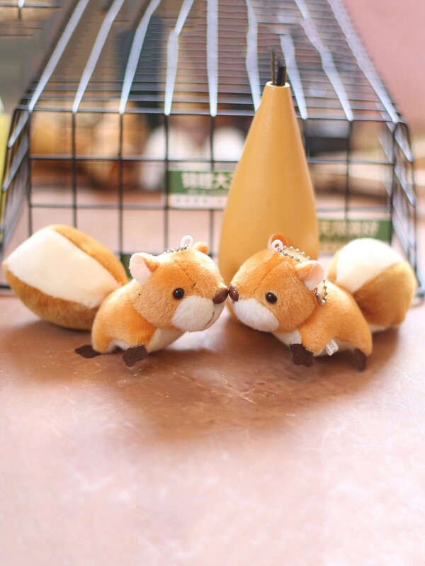1pc 3 Inches Adorable Big Tail Squirrel Plush Toy Decoration | SHEIN UK