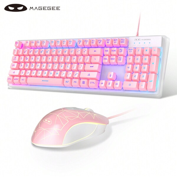MageGee Gaming Keyboard and Mouse Combo, K1 RGB LED Backlit Keyboard ...
