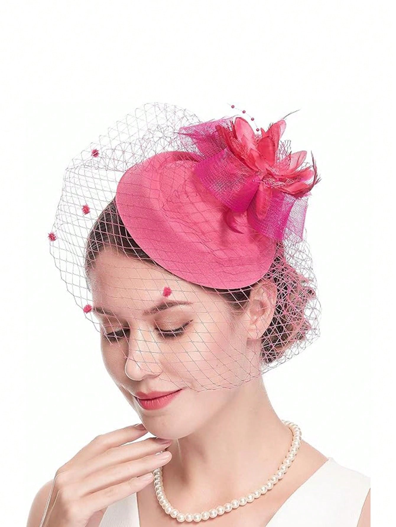 Fascinators Hats 20s 50s Hat Pillbox Hat Tea Party Headwear With Veil ...