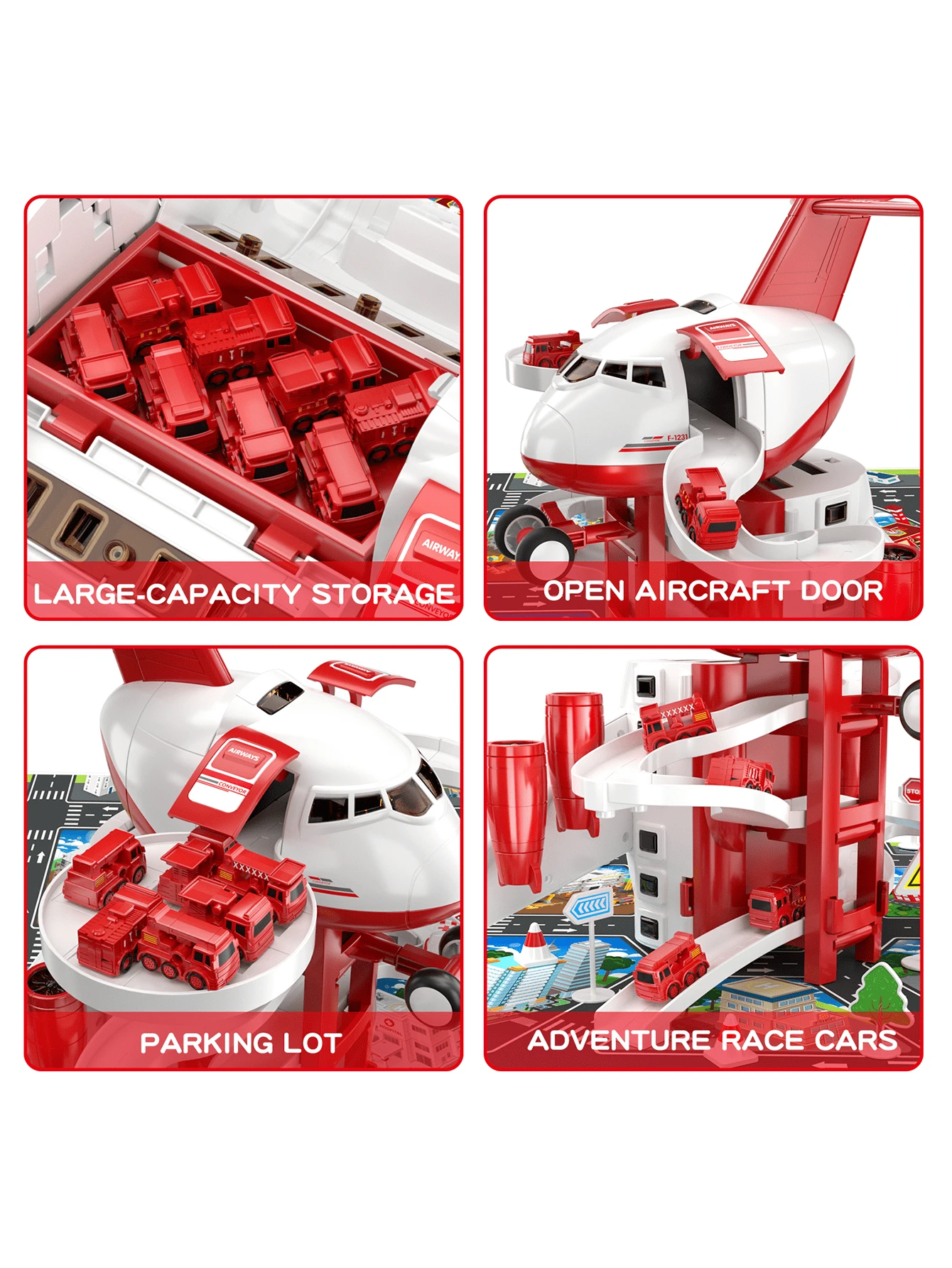 TEMI Kids Airplane Car Toys Simulation Inertia Aircraft Music Stroy ...