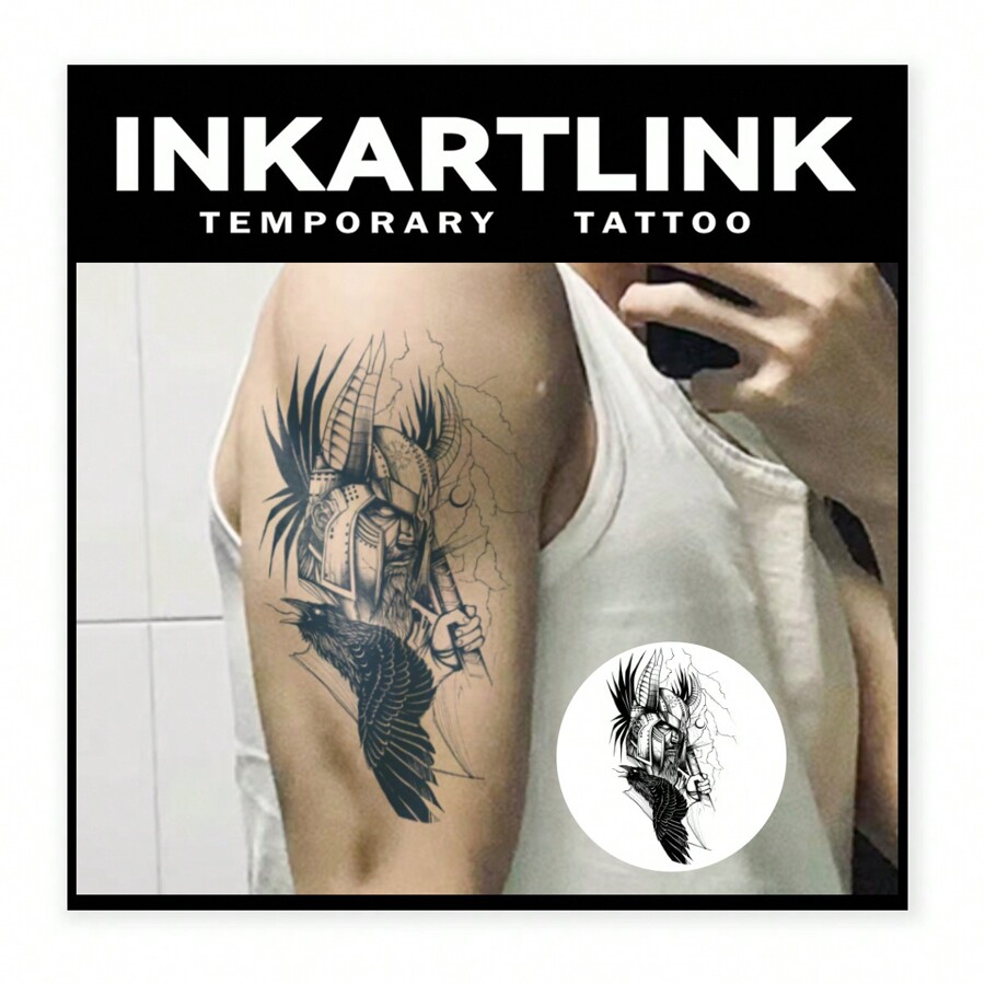 1pc 11*18cm Gladiator Herbal Juice Temporary Tattoo Sticker, Magic ...