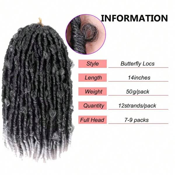 1 Pack Synthetic Butterfly Locs Hair 14 Inch Pre Looped Soft Messy ...