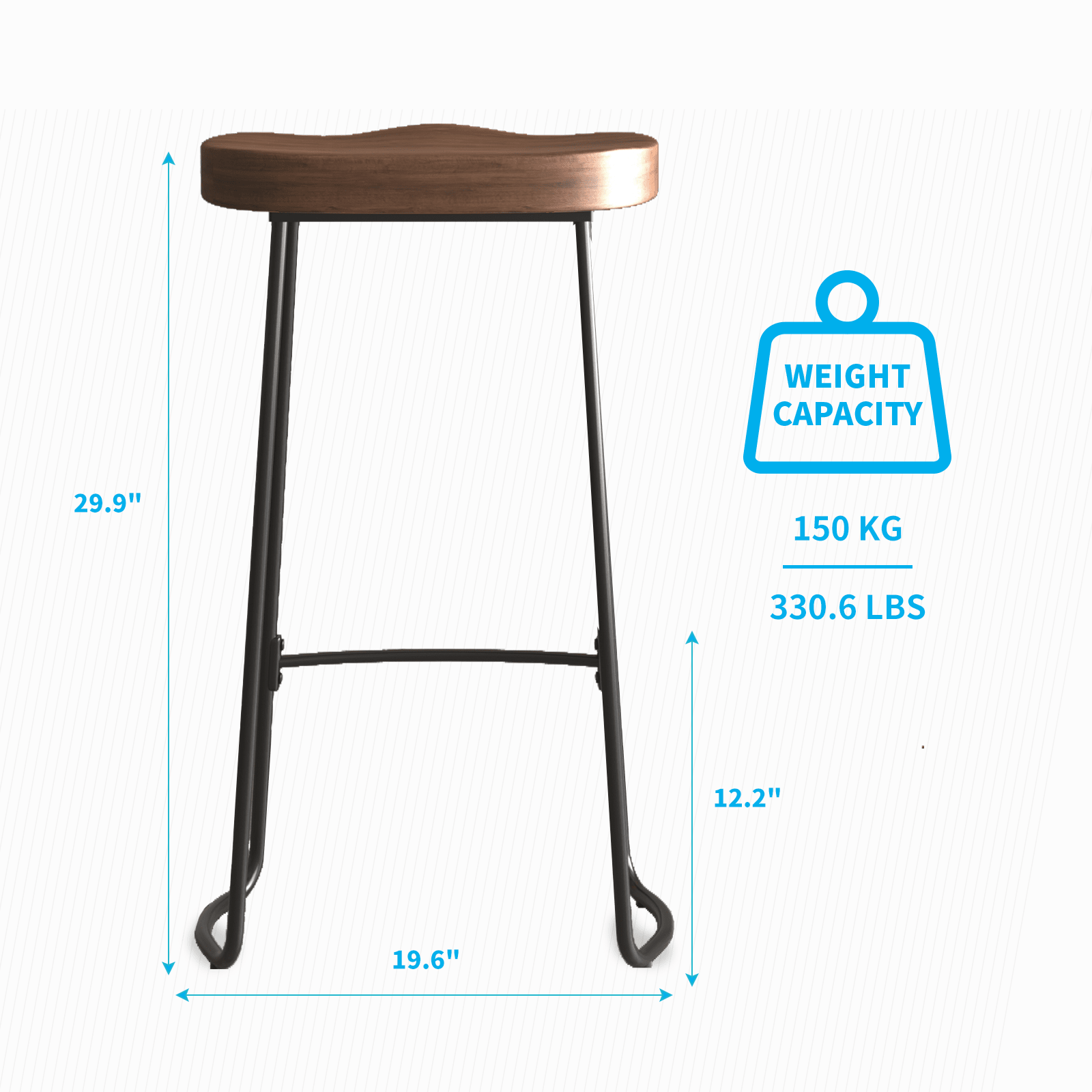 Mjkone Bar Stools, 30 Inch Counter Height Bar Stools Set Of 2, Solid ...