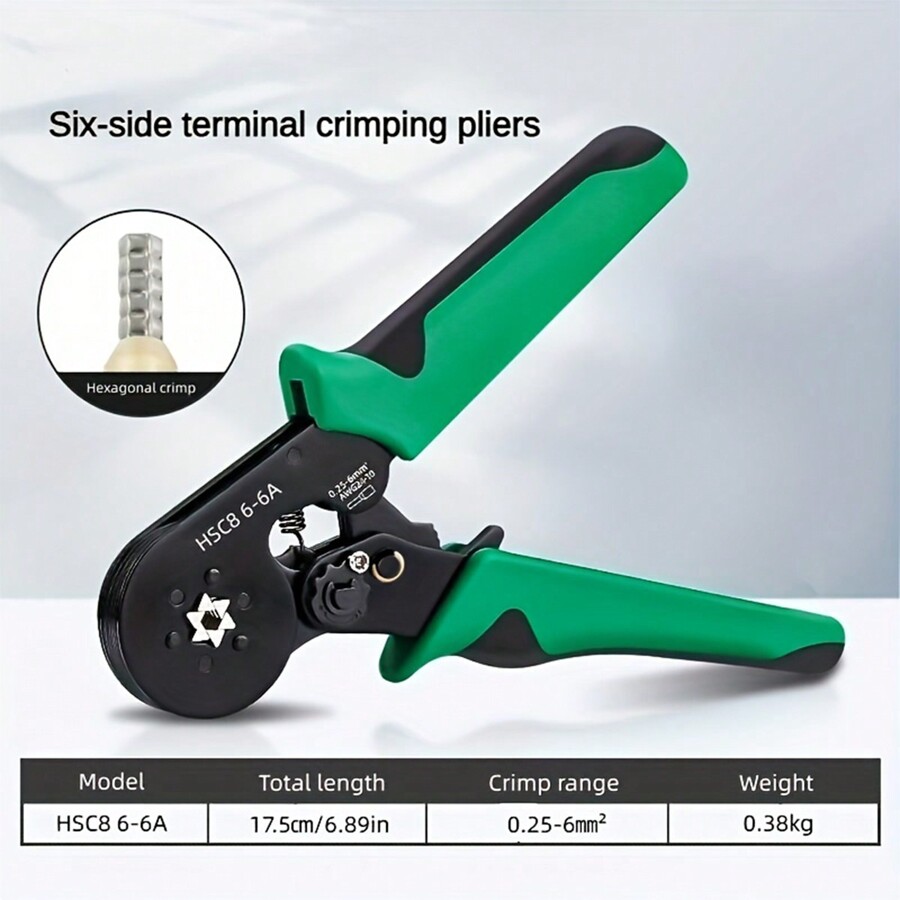 1pc Self-Adjusting Crimping Tool With Ratchet Wire Crimper, 6-6 AWG24 ...