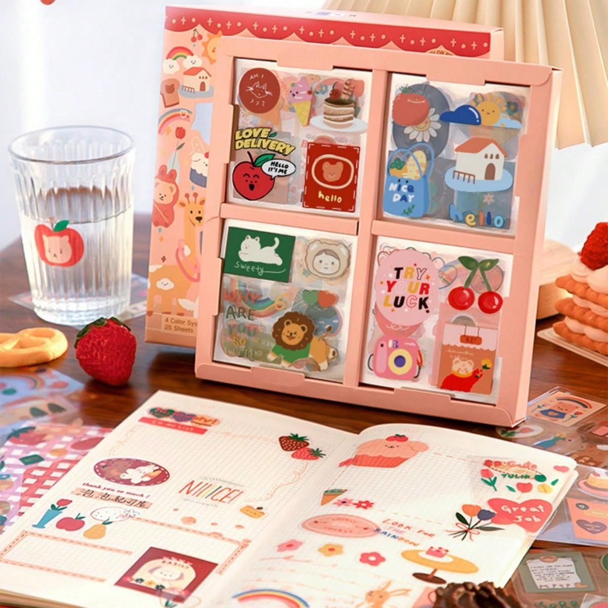 100pcs/Set Non-Repeating Happy Loop Series Cute Girl Heart Themed Diy ...