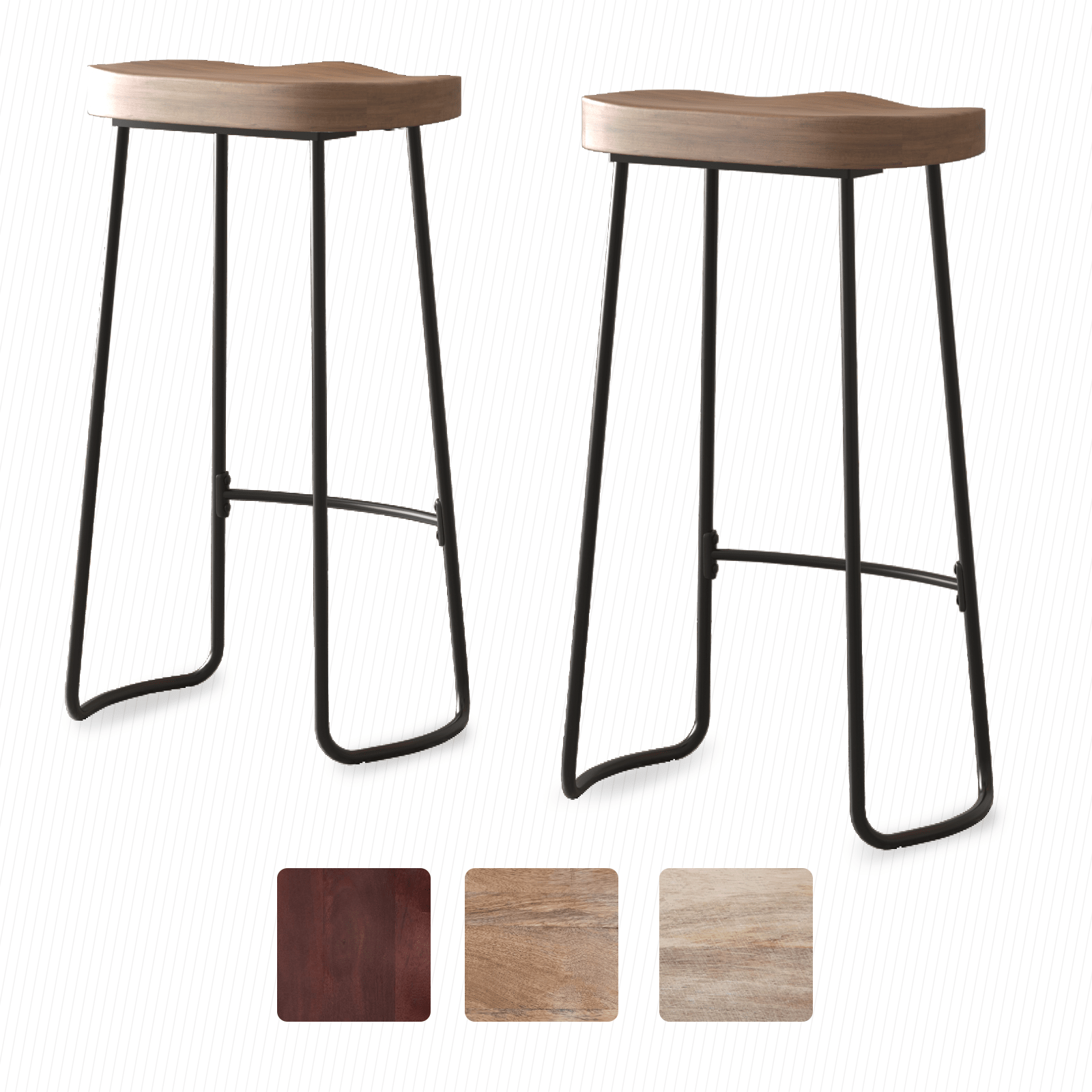 Mjkone Bar Stools, 30 Inch Counter Height Bar Stools Set Of 2, Solid ...