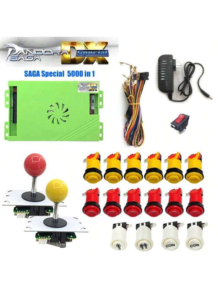 SAGA Box DX Special Arcade DIY Kit 5000 Game In 1 Happ Push Button 5Pin ...