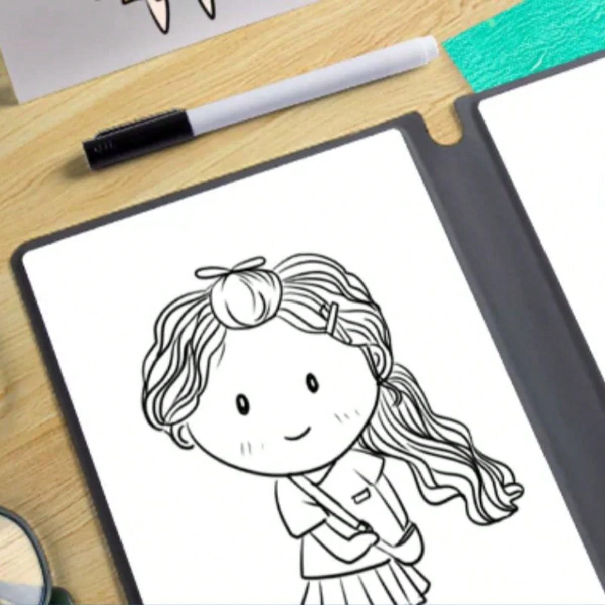 A5 Whiteboard Notebook Easily Erasable Leather Double Sided Notepad ...