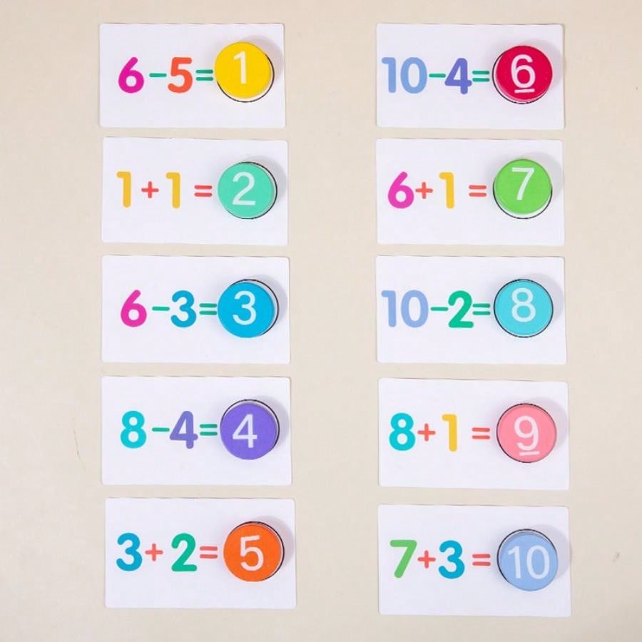 Math Cards For Early Education, Addition And Subtraction, Multiple ...
