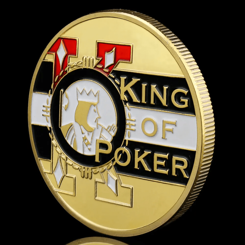 1 Piece King Of Poker Souvenir Plated Coin Poker Card King Pattern ...