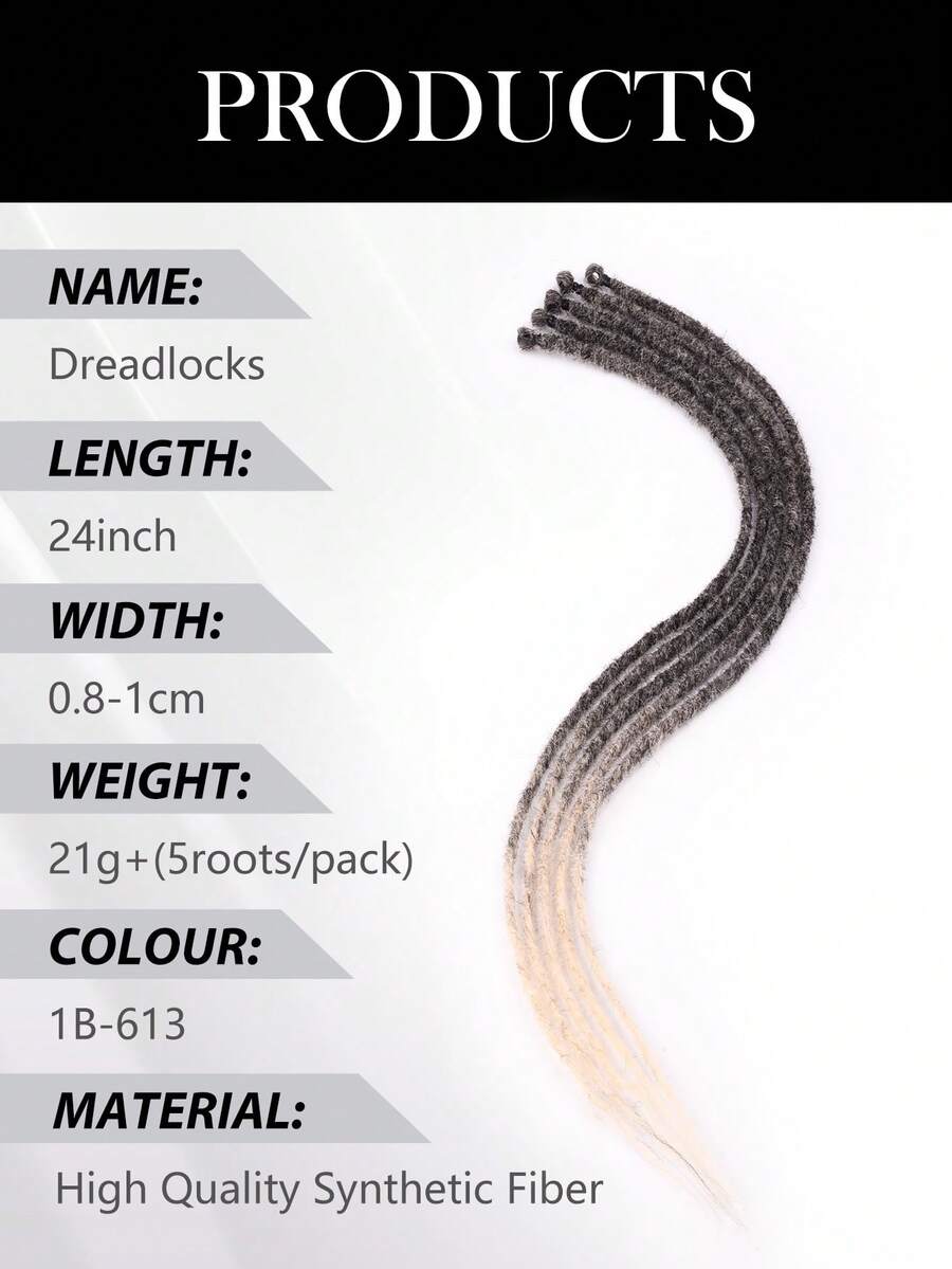 24 Inch Handmade Dreadlocks Extensions Crochet Braids Reggae Hair Hip ...