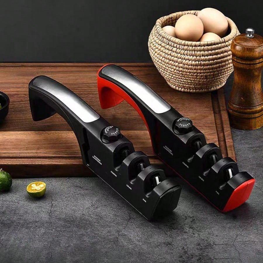 New 3-Stage Adjustable Pull-Through Knife Sharpener, Handheld With 3 ...