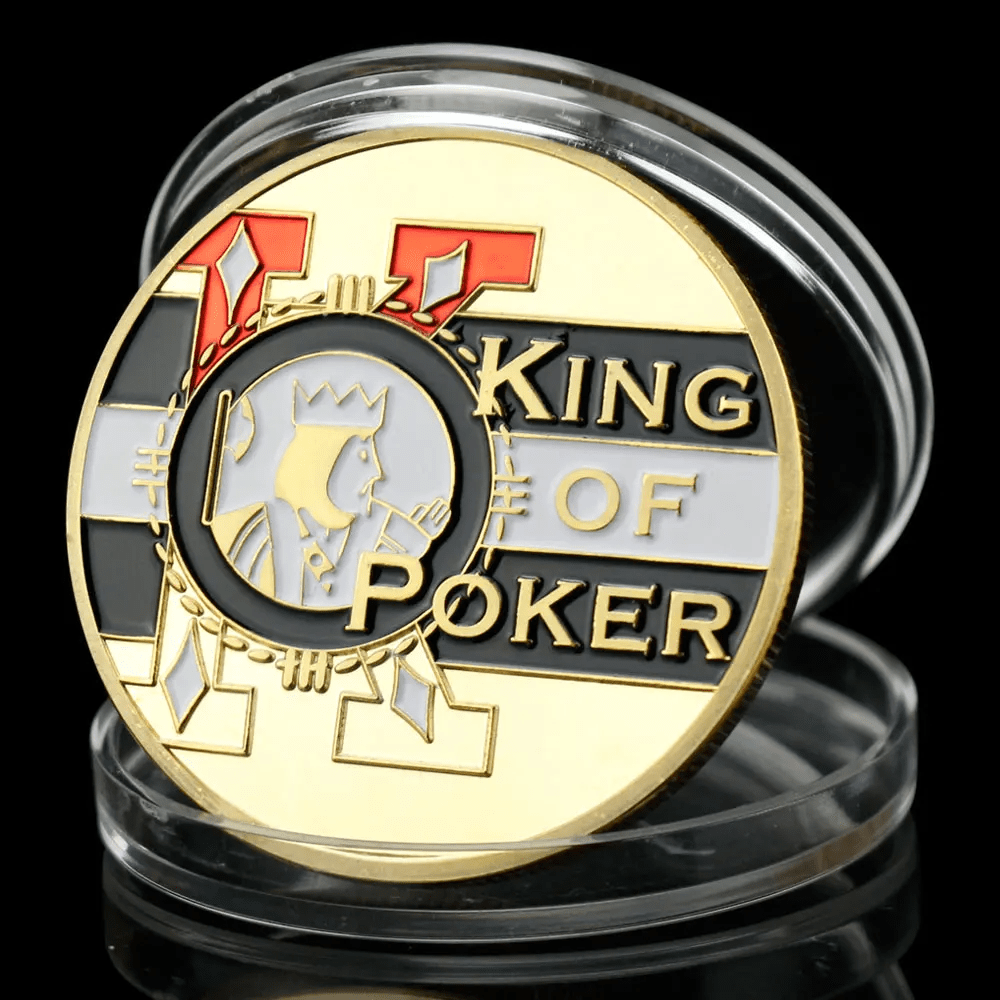 1 Piece King Of Poker Souvenir Plated Coin Poker Card King Pattern ...