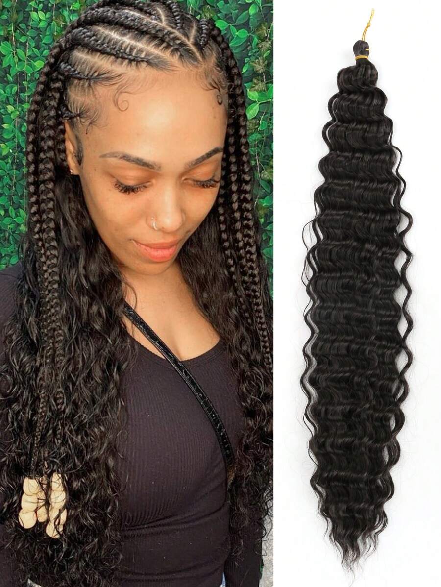 Ocean Wave Crochet Hair 32 Inch Curly Braiding B Hair Deep Wave Crochet ...