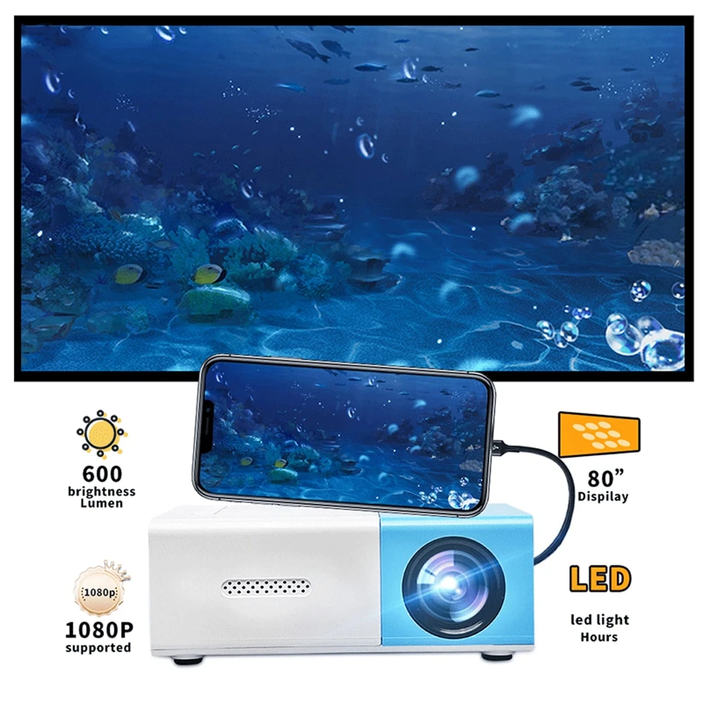 Mini Hd Projector, Portable Cartoon Projector, Outdoor Movie Projector ...