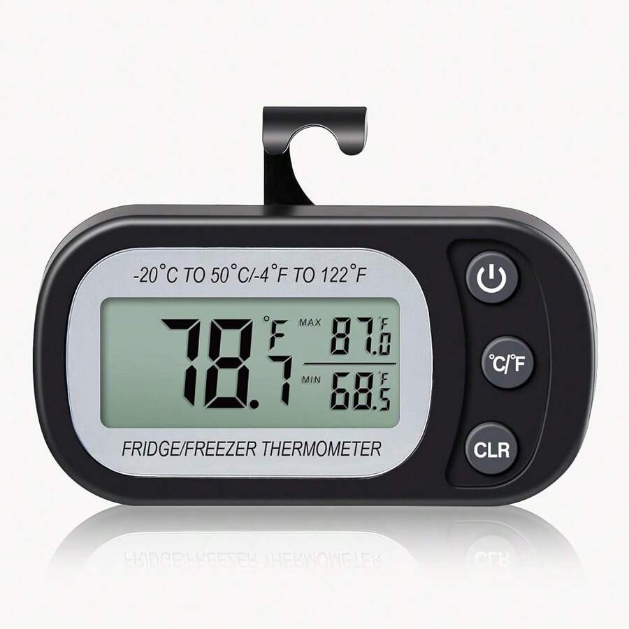 Digital Refrigerator Thermometers,Fridge Freeze Thermometer LCD Display ...