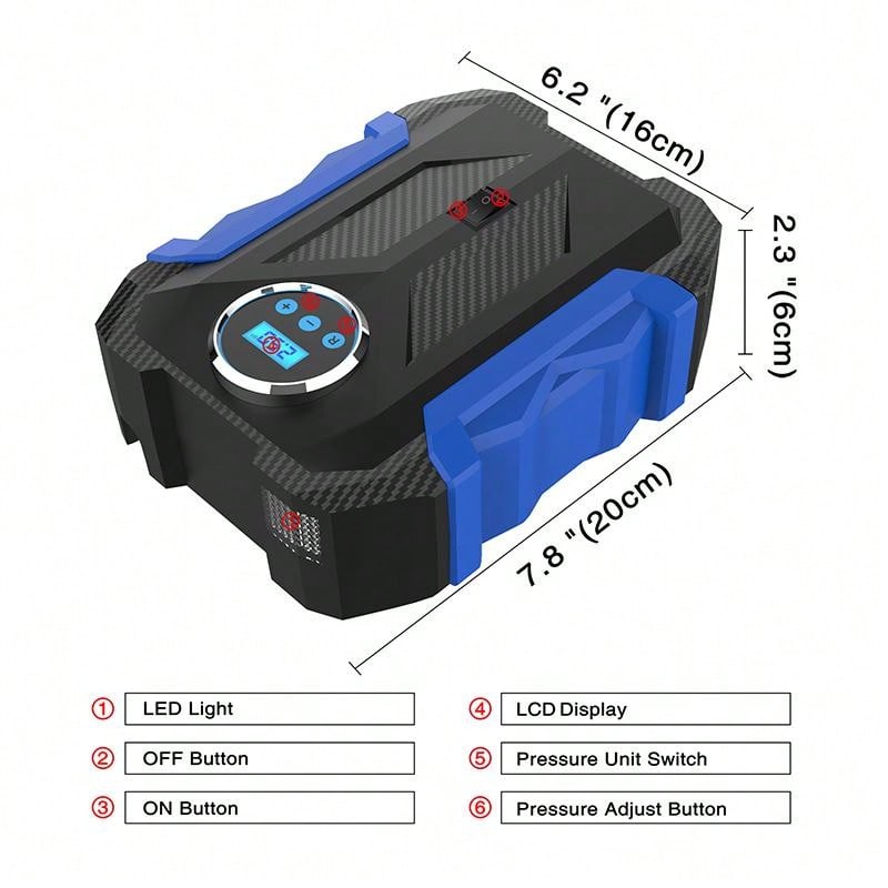Car Tire Inflator Portable Air Pump 12V 150PSI Digital Air Compressor ...