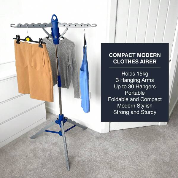 Clothes Rail Airer Drier | Adjustable Portable Clothes Horse Tripod ...