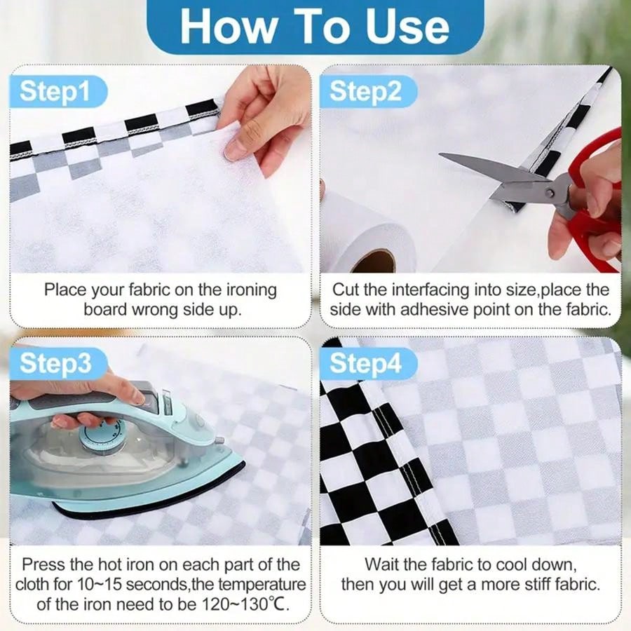 1 Roll, 12 Inch * 15 Yards, Non-woven Fusible Interfacing, Iron-on And ...