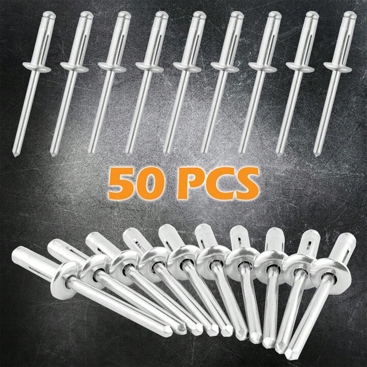 50 PCS Three Claws Rivets Pure Aluminum Blind Rivets, Silver Pop Blind ...