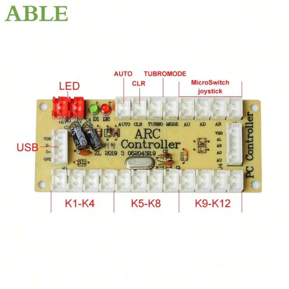 Zero Latency Arcade Console Controller Kit Mando Arcade USB Encoder To PC Raspberry Pi Happ ...