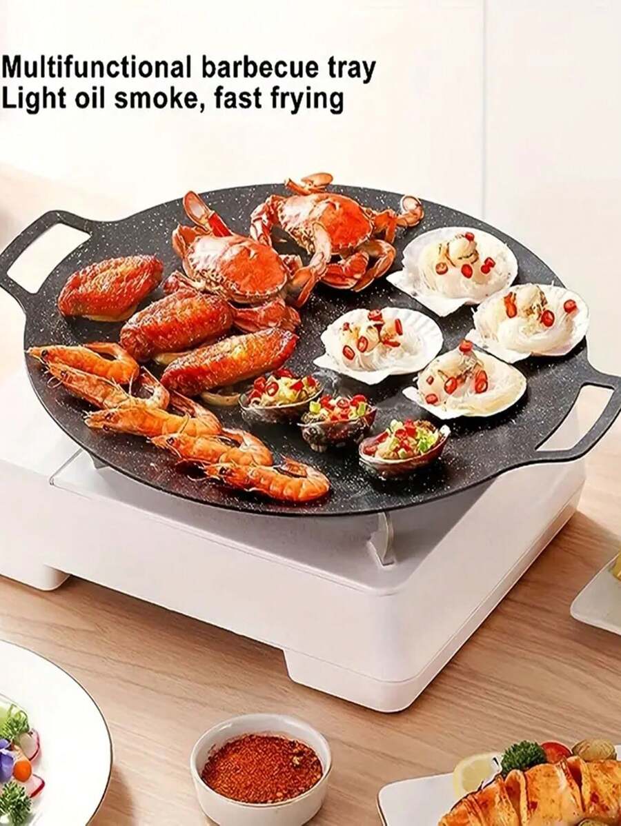 1 Pc, Roti Tawa En Fonte, Poêle À Crêpes En Fonte Double Poignée Pour ...