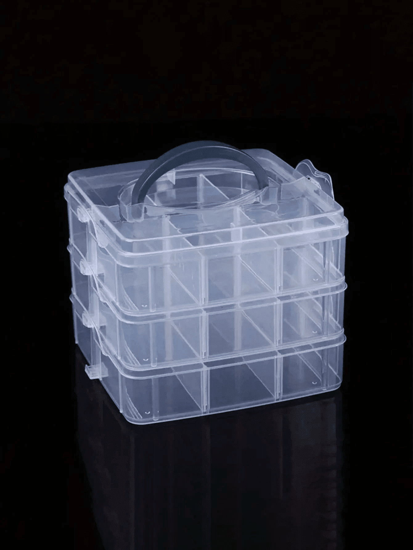 1pc 3-Tier 18-Grid Transparent Adjustable Stackable Compartment Slot ...