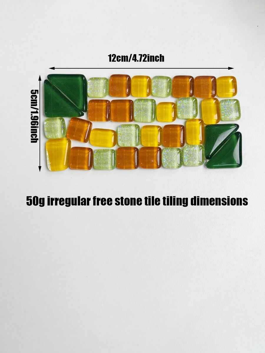 1 Bag 50g Crystal Glass Mosaic Stickers, Colorful Creative Stone ...