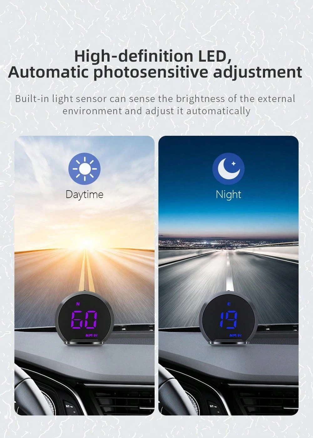 GPS Head Up Display Car Windshield HUD Universal Digital Display With ...