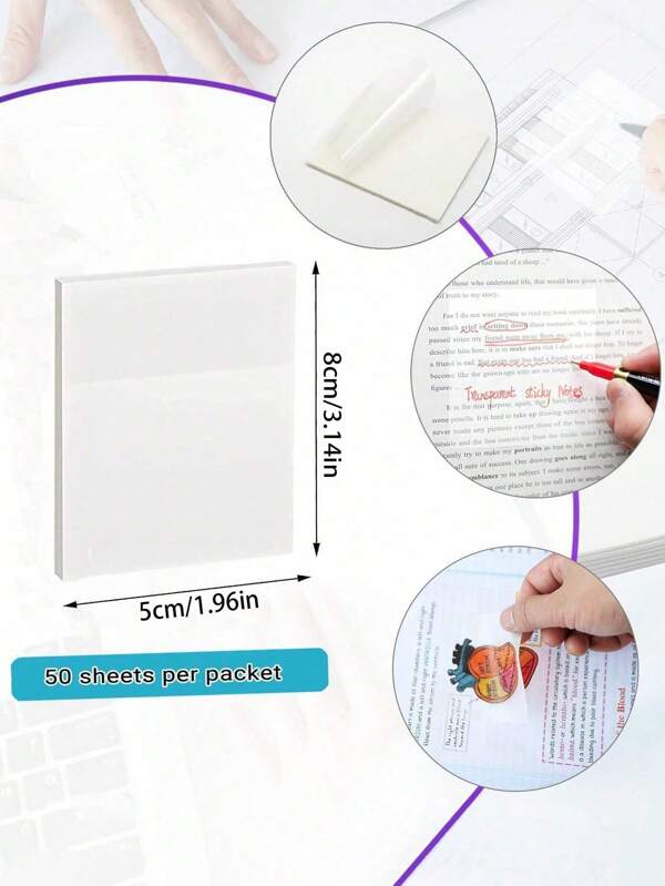 Small Transparent Sticky Notes For Students' Notes And Bookmarks ...