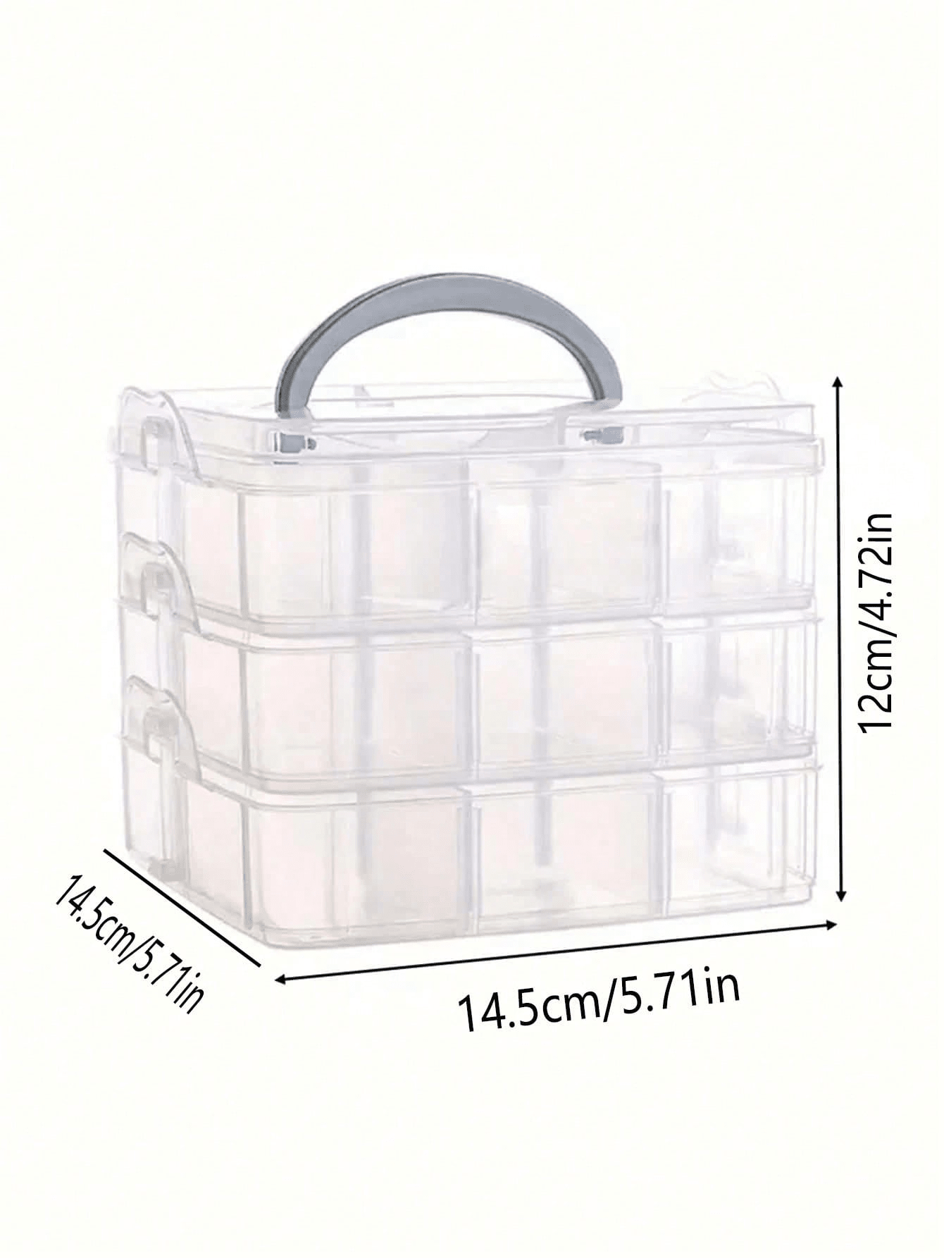1pc 3-Tier 18-Grid Transparent Adjustable Stackable Compartment Slot ...